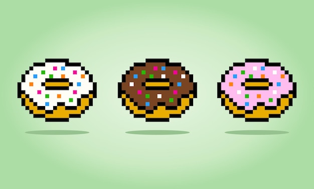 Vibrant Pixel Art Donuts with Sprinkles and Glazed Toppings | Jiffy Designs
