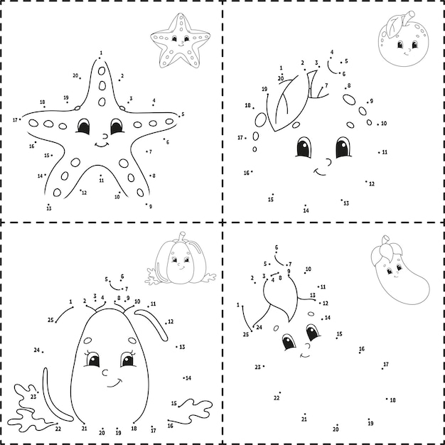 Charming Sea Creature Dot-to-Dot Collection for Versatile Designs ...