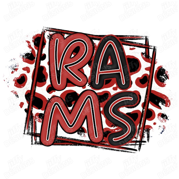 'RAMS' Graffiti-Inspired Bold Red Typography with Grungy Black Framing ...