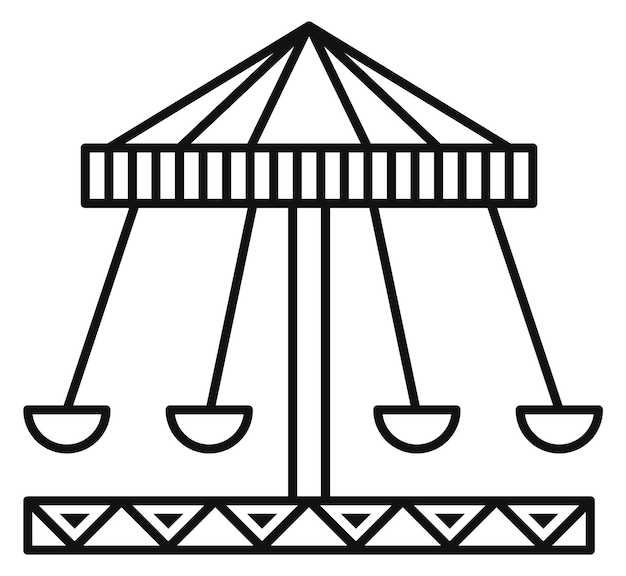 Minimalist Carousel Silhouette with Geometric Patterns | Jiffy Designs