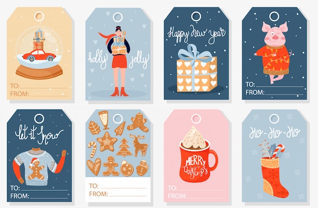 Festive Holiday Gift Tag Collection with Diverse Illustrations | Jiffy ...
