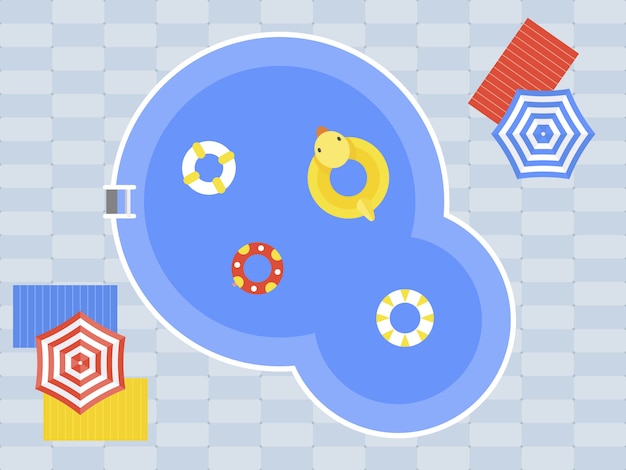 Vibrant Pool Party Essentials Floating on Serene Waters | Jiffy Designs