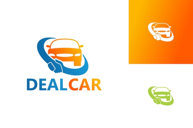 Vibrant Car Dealership Logo with Handshake Symbol | Jiffy Designs