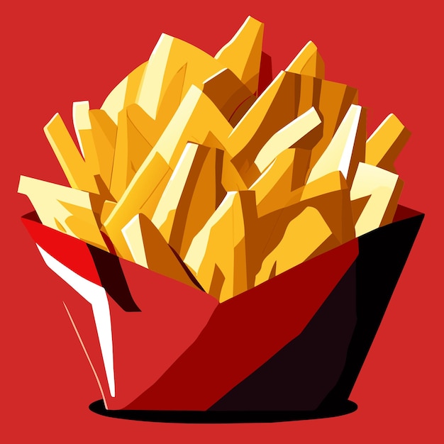 Vibrant Crispy French Fries in Striking Red Container | Jiffy Designs