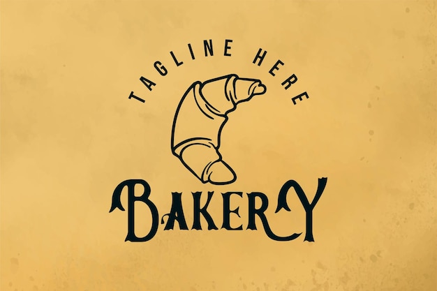 Rustic Bakery Logo with Charming Croissant Illustration | Jiffy Designs
