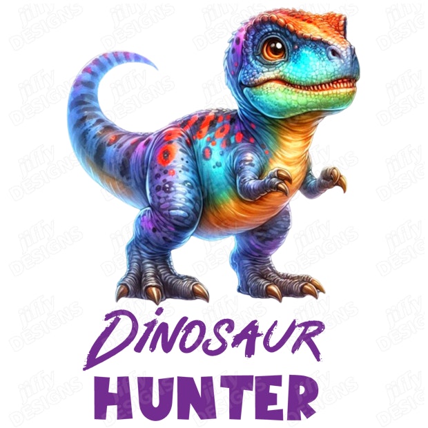 'Dinosaur Hunter' Vibrant Tyrannosaurus Rex with Psychedelic Color ...