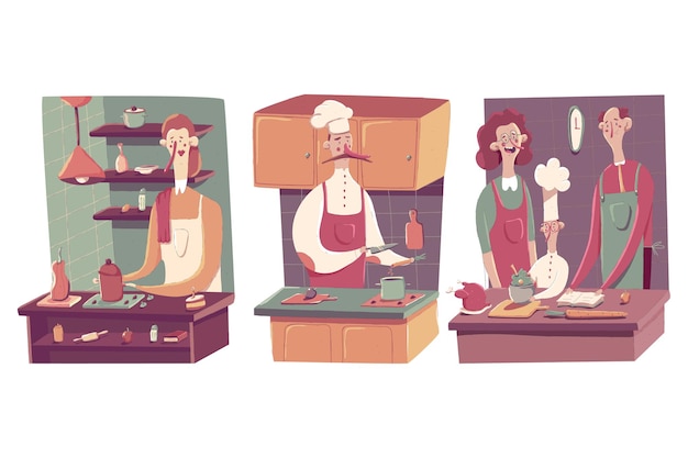 Vibrant Collection of Whimsical Chef Illustrations | Jiffy Designs