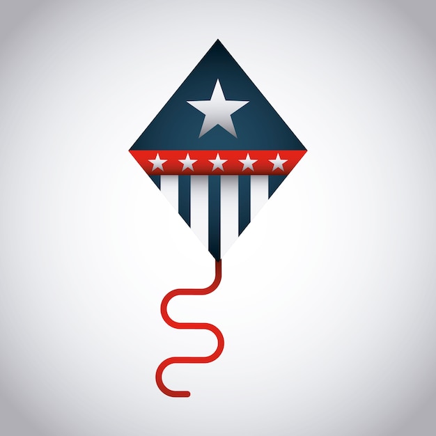 Patriotic American Kite Design with Stars and Stripes Pattern | Jiffy ...
