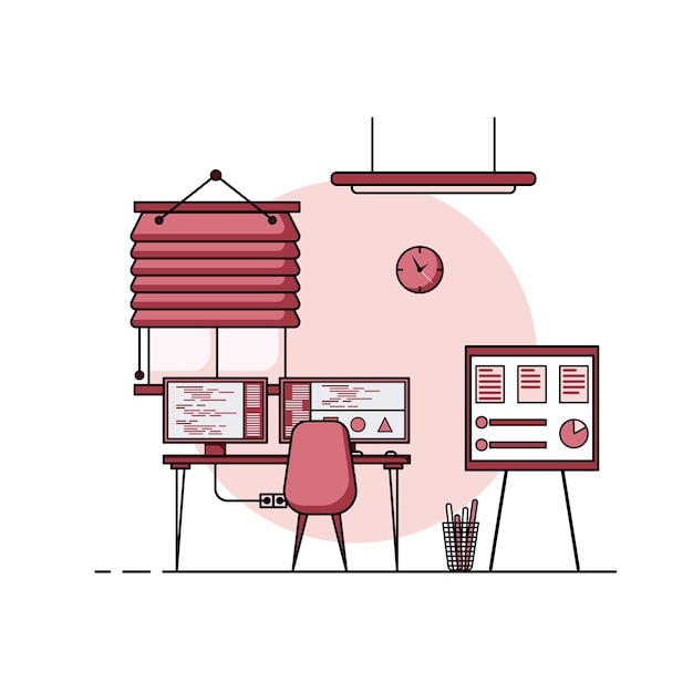 Vibrant Retro-Inspired Workstation with Functional Elements | Jiffy Designs