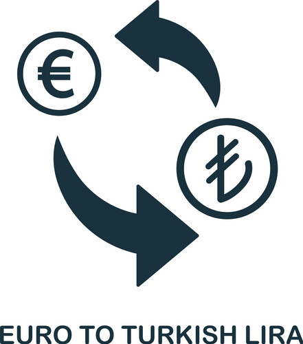 Euro To Turkish Lira Icon. Mobile App, Printing, Web Site Icon. Simple ...