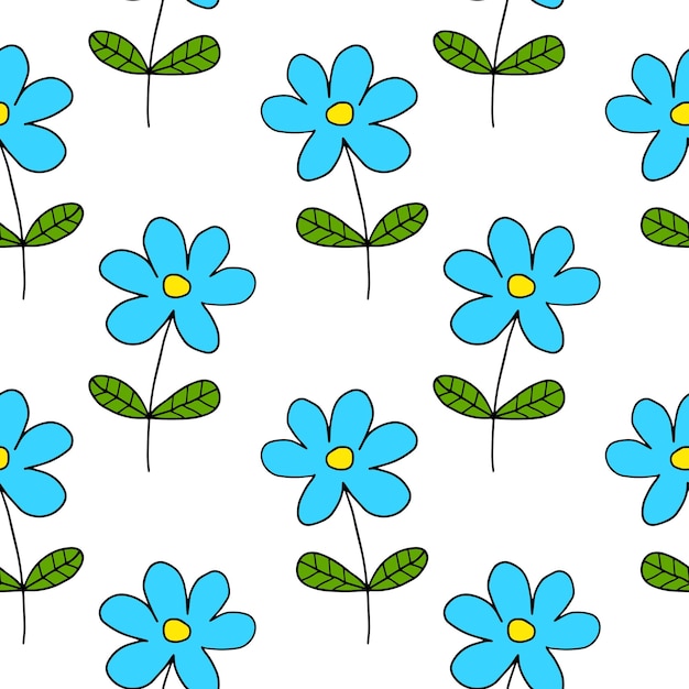 Vibrant Blue Daisy Floral Pattern | Jiffy Designs
