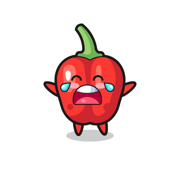 Adorable Crying Red Chili Pepper Character Illustration | Jiffy Designs