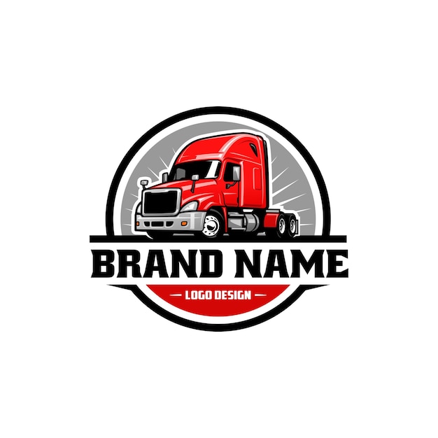 Powerful Red Truck Logo with Sleek Retro Design | Jiffy Designs
