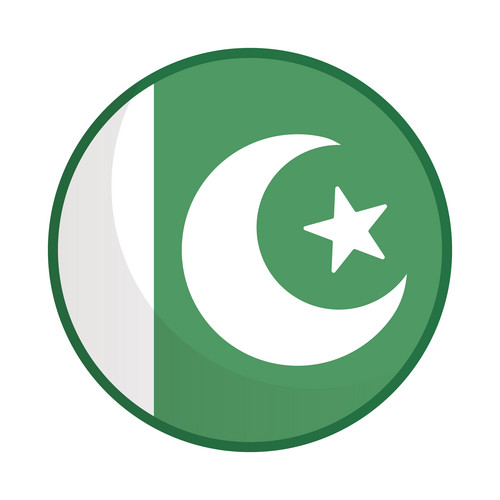 Round Pakistani Flag Symbol. Editable Vector. | Jiffy Designs