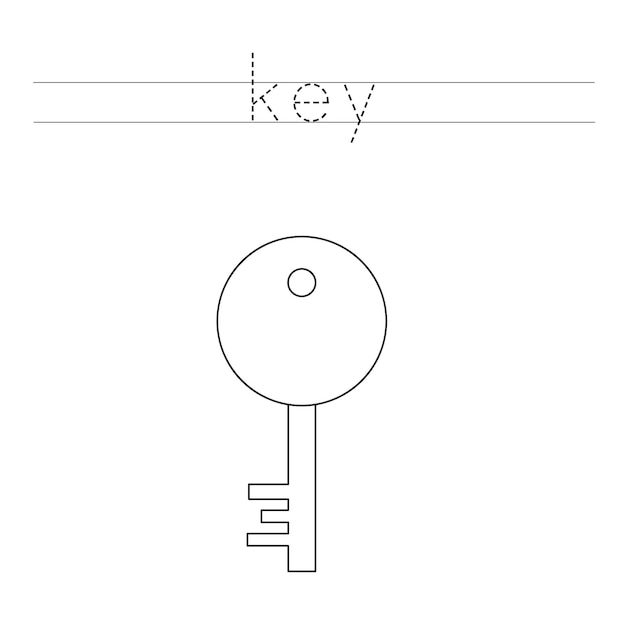 Minimalist Outline of a Key | Jiffy Designs