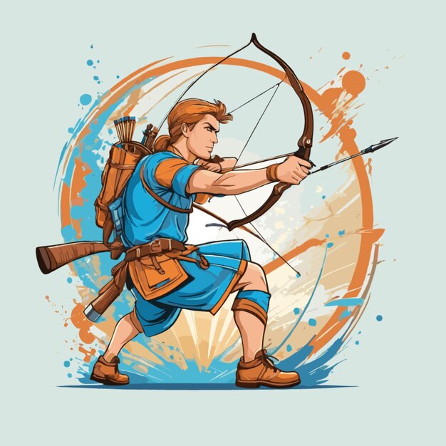Heroic Archer Unleashes Mighty Arrow in Vibrant Adventure | Jiffy Designs