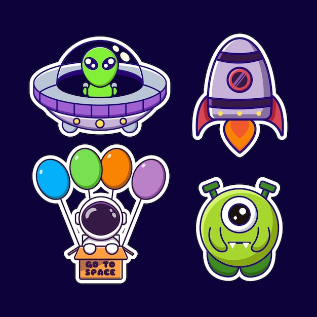 Whimsical Alien Spacecraft and Cosmic Creatures Adventure | Jiffy Designs