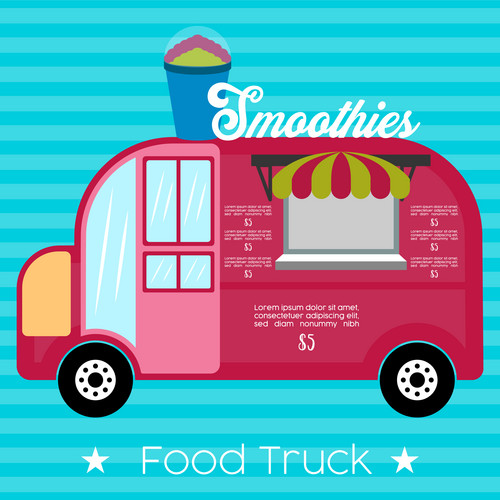 Smoothies Food Truck. Street Food - Vector Illustration | Jiffy Designs