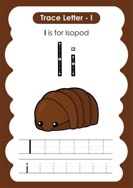 Charming Caterpillar Tracing Worksheet for Letter I | Jiffy Designs