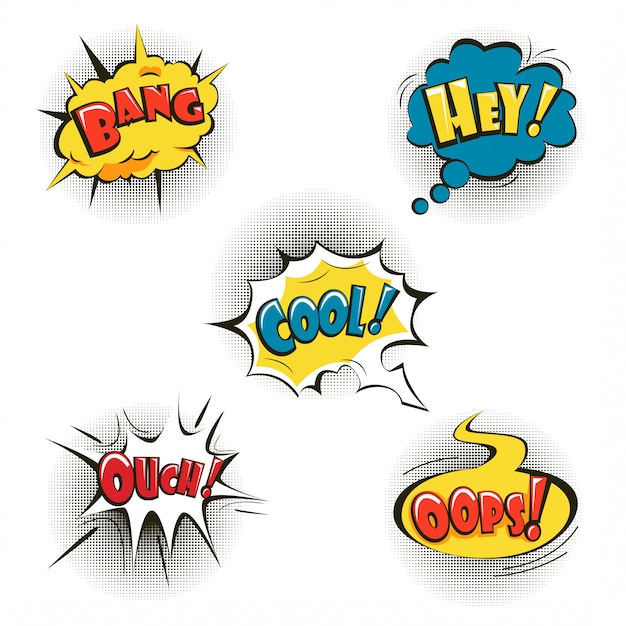Vibrant Comic Book Exclamations with Retro Pop Art Flair | Jiffy Designs