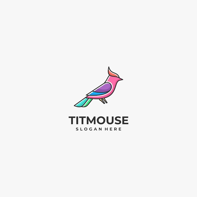 Vibrant Titmouse Bird with Geometric Shapes and Patterns | Jiffy Designs