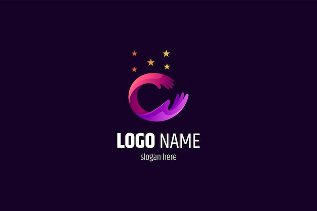 Vibrant Celestial Wave with Twinkling Stars Logo | Jiffy Designs