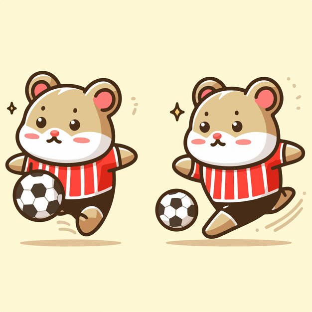 Adorable Hamster Soccer Players in Striped Uniforms | Jiffy Designs