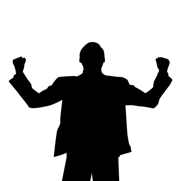 Triumphant Silhouette: A Powerful Pose of Victory and Success | Jiffy ...