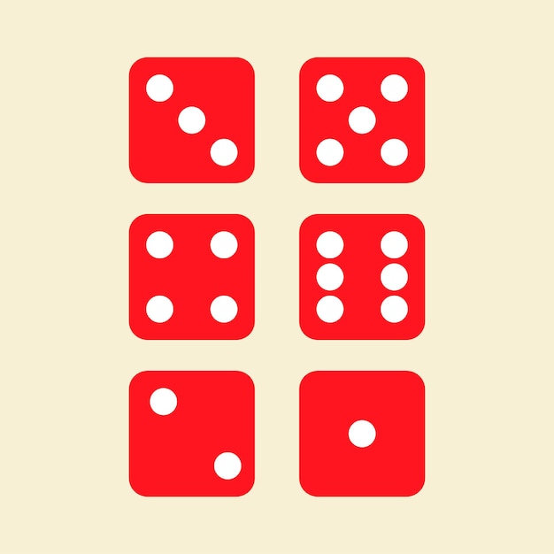 Playing cubes in red color in all sides | Jiffy Designs