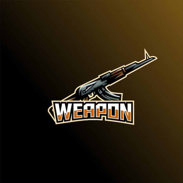 Powerful Weapon Emblem with Assault Rifle Design | Jiffy Designs