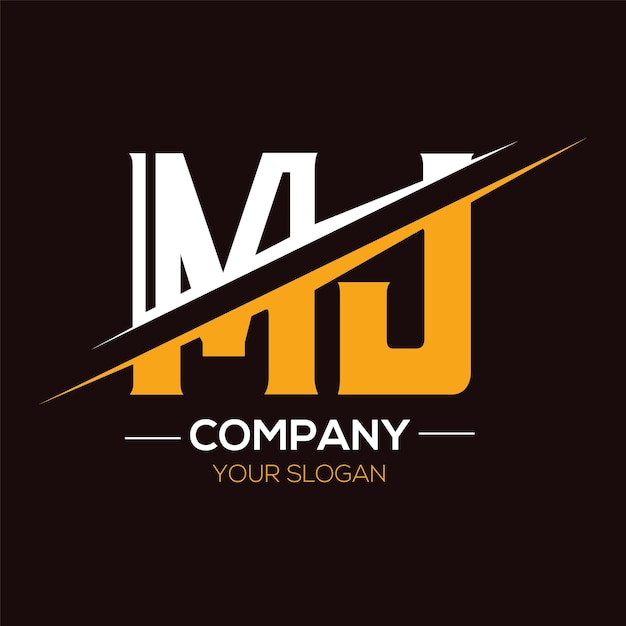 Dynamic Monogram Logo with Bold Diagonal Stripes and Slogan | Jiffy Designs