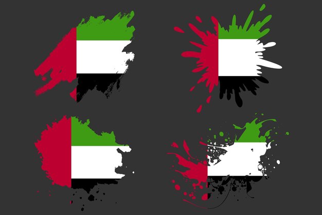Vibrant Emirati Flag-Inspired Splash Art Compositions | Jiffy Designs