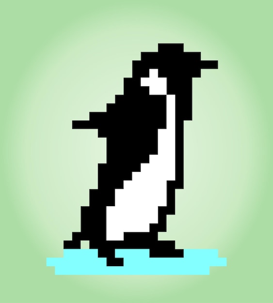 Playful Penguin Pixel Art Silhouette | Jiffy Designs