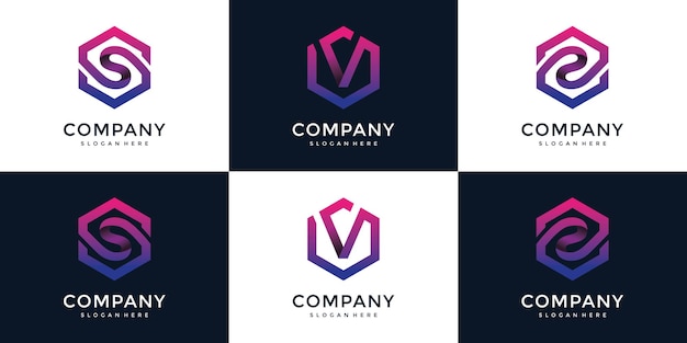 Vibrant Geometric Hexagon Logos with Interlocking Shapes | Jiffy Designs