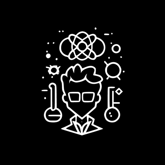 Whimsical Laboratory Emblem with Beakers and Gears | Jiffy Designs