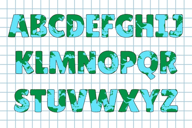 Playful Alphabet on Graph Paper Grid | Jiffy Designs