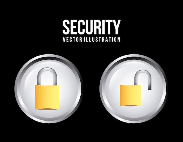 Secure Lock Icons with Bold Security Text Illustration | Jiffy Designs