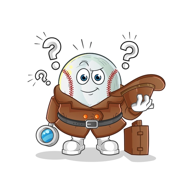 Curious Baseball Character Holding Luggage and Asking Questions | Jiffy ...