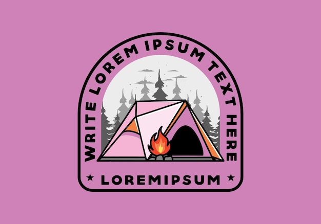 Cozy Camping Adventure Emblem with Scenic Forest Backdrop | Jiffy Designs