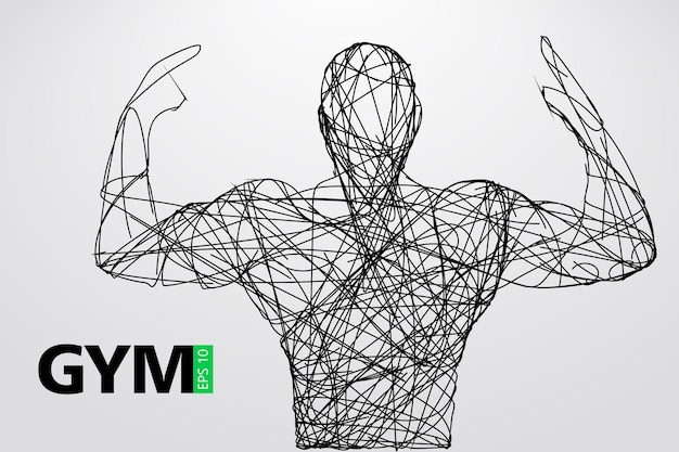 Powerful Silhouette of a Muscular Gym Enthusiast | Jiffy Designs