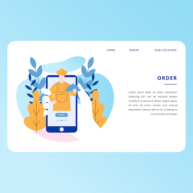Vibrant Mobile Order Illustration with Leaves and Phone | Jiffy Designs