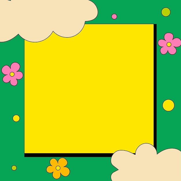 Vibrant Floral Frame with Playful Shapes | Jiffy Designs