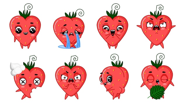 Adorable Strawberry Emotes: A Charming Collection of Expressive Fruit ...