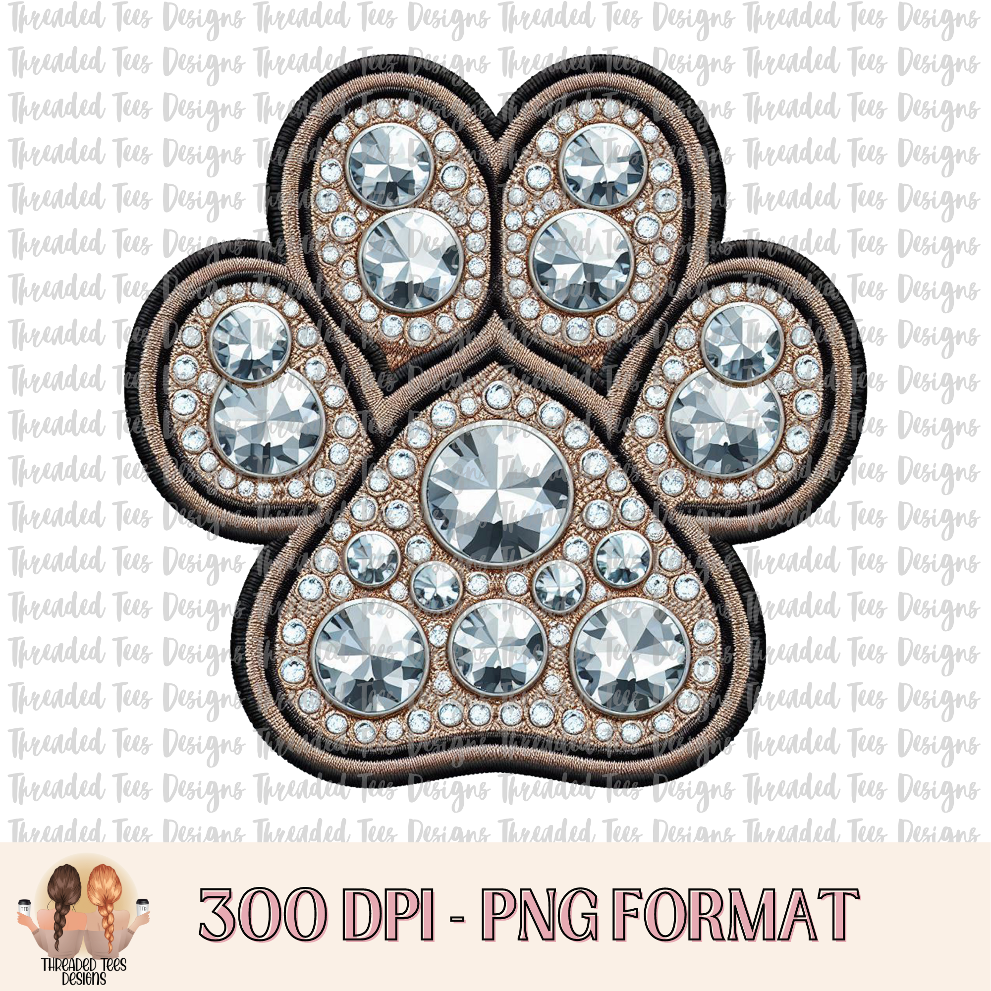 Dazzling Paw Print Adorned with Sparkling Gemstones and Intricate ...
