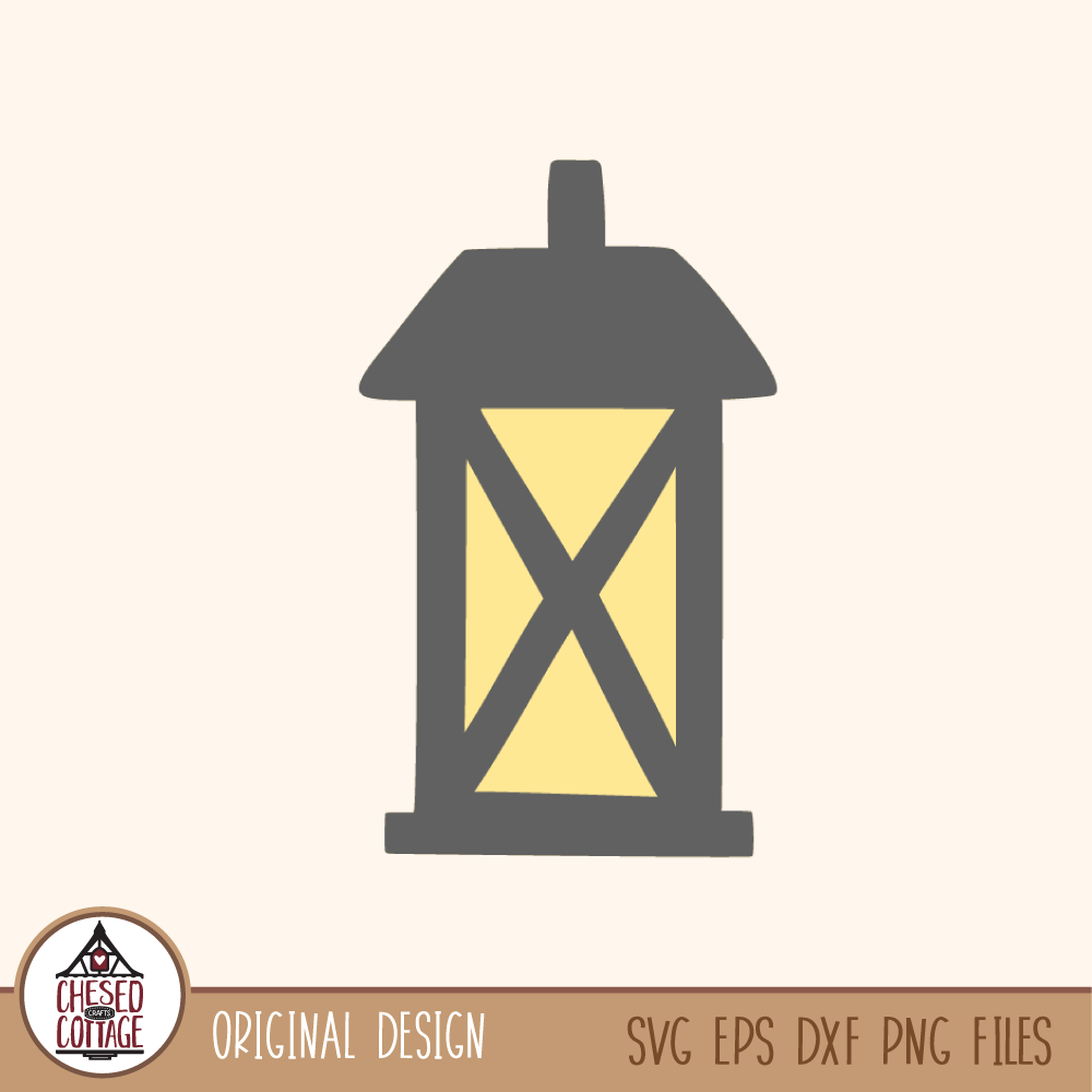 Minimalist Lantern Silhouette with Illuminated Cross-Pane Design ...