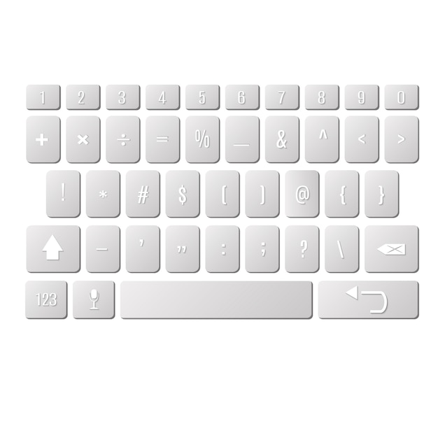 Minimalist Keyboard Layout with Sleek White Keys | Jiffy Designs