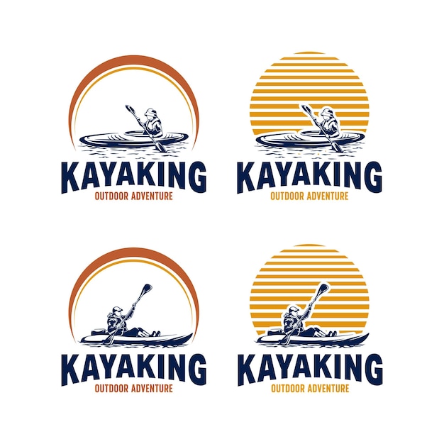 Diverse Collection of Kayaking Adventure Emblems and Designs | Jiffy ...