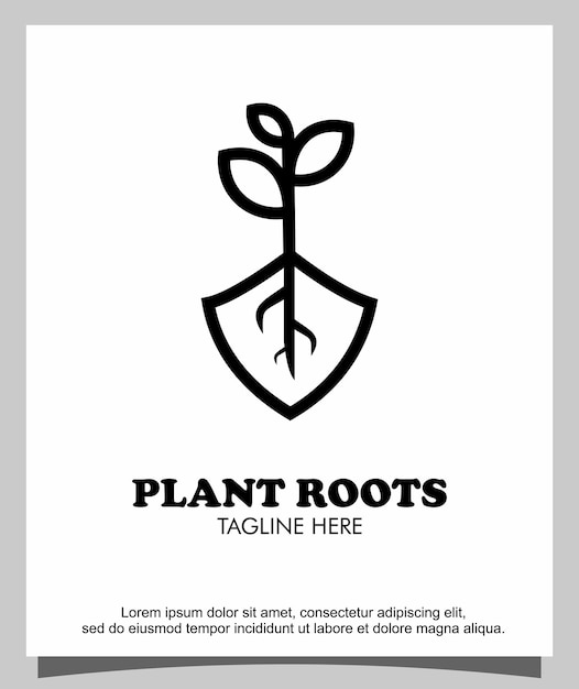 Minimalist Plant Roots Icon with Shield and Tagline | Jiffy Designs