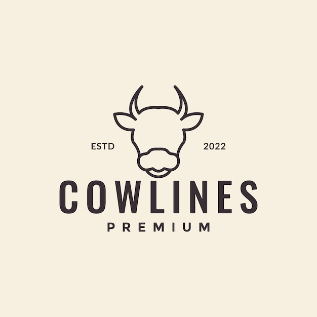 Rustic Cow Head Emblem with Retro Vintage Typography | Jiffy Designs