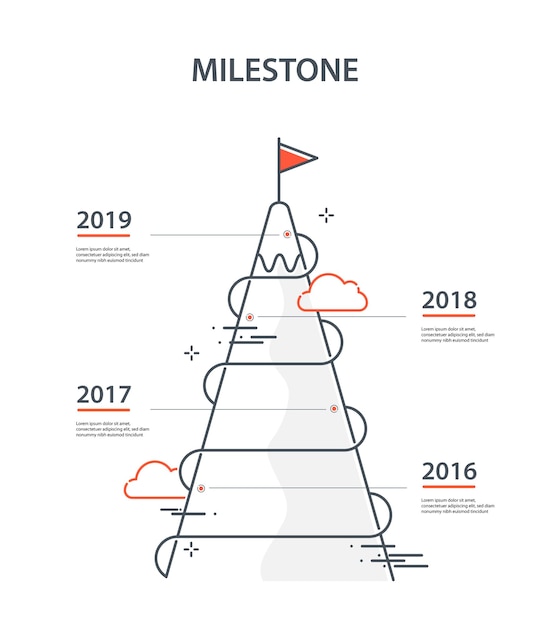 Minimalist Pyramid Milestone Infographic with Year Markers | Jiffy Designs